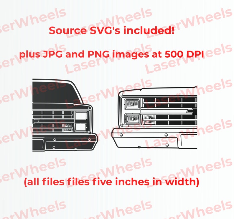Chevy 1987 C10 Frontend - SVG Vector Line Art for Engraving T-shirts ...