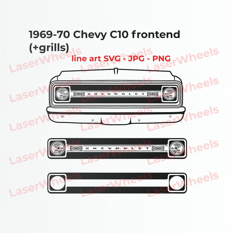 Chevy 1969-70 C10 Frontend SVG Vector Line Art for Engraving - Etsy India