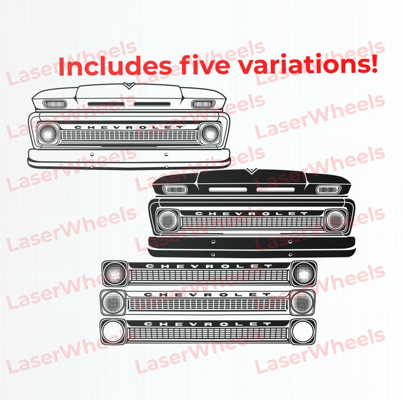 Chevy 1964 C10 Frontend SVG Vector Line Art for Engraving - Etsy