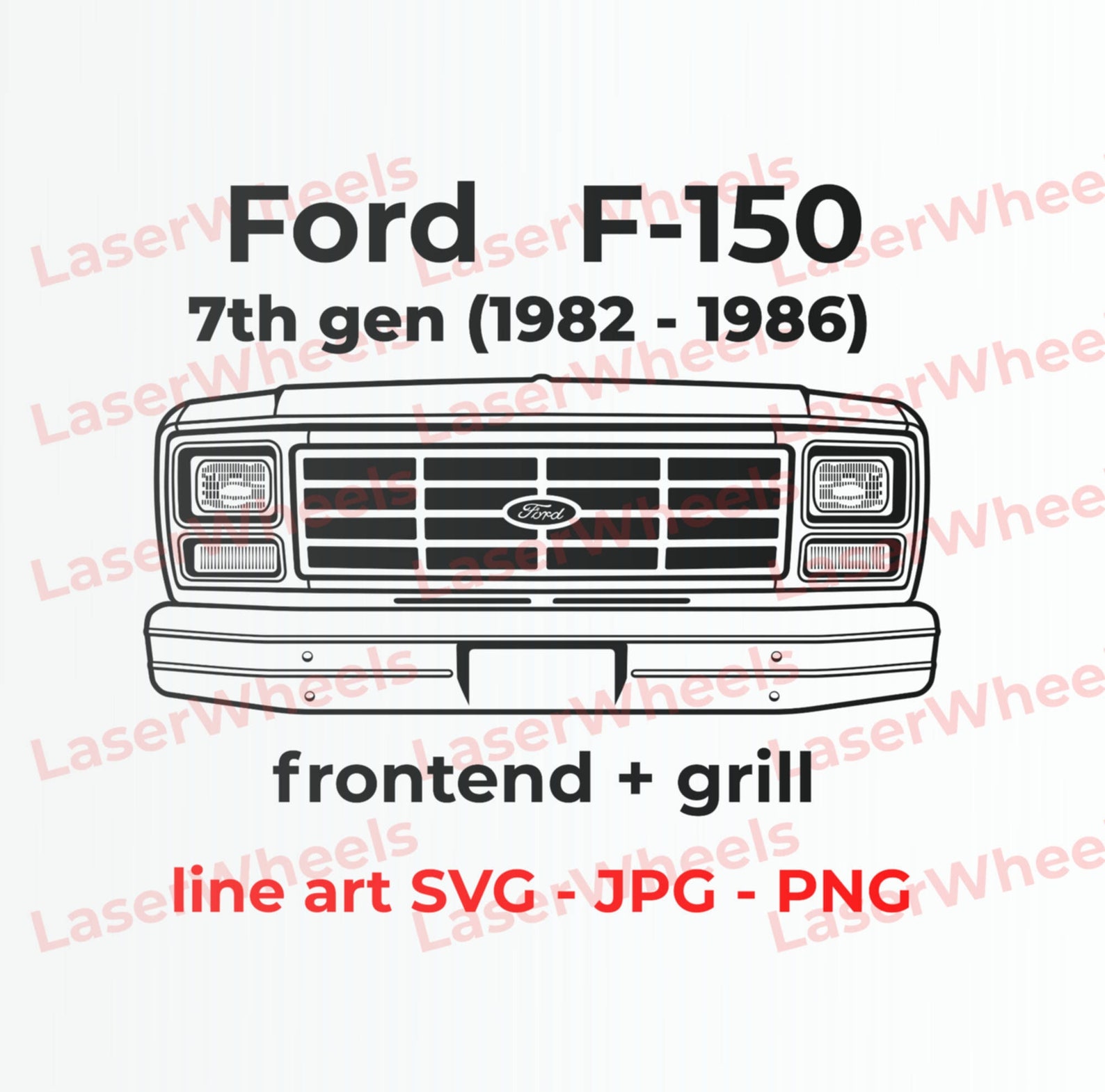 Ford 7th Gen F150 Truck Grill - Detailed Vector Art for Engraving T ...
