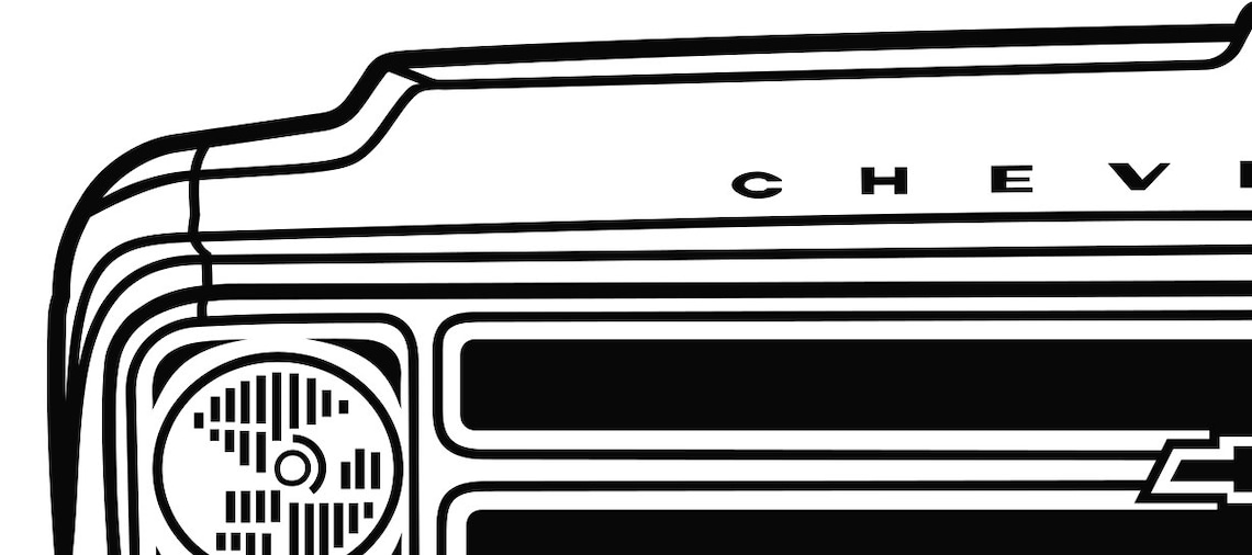 Chevy 1967-68 C10 Frontend - SVG Vector Line Art for Engraving T-shirts ...