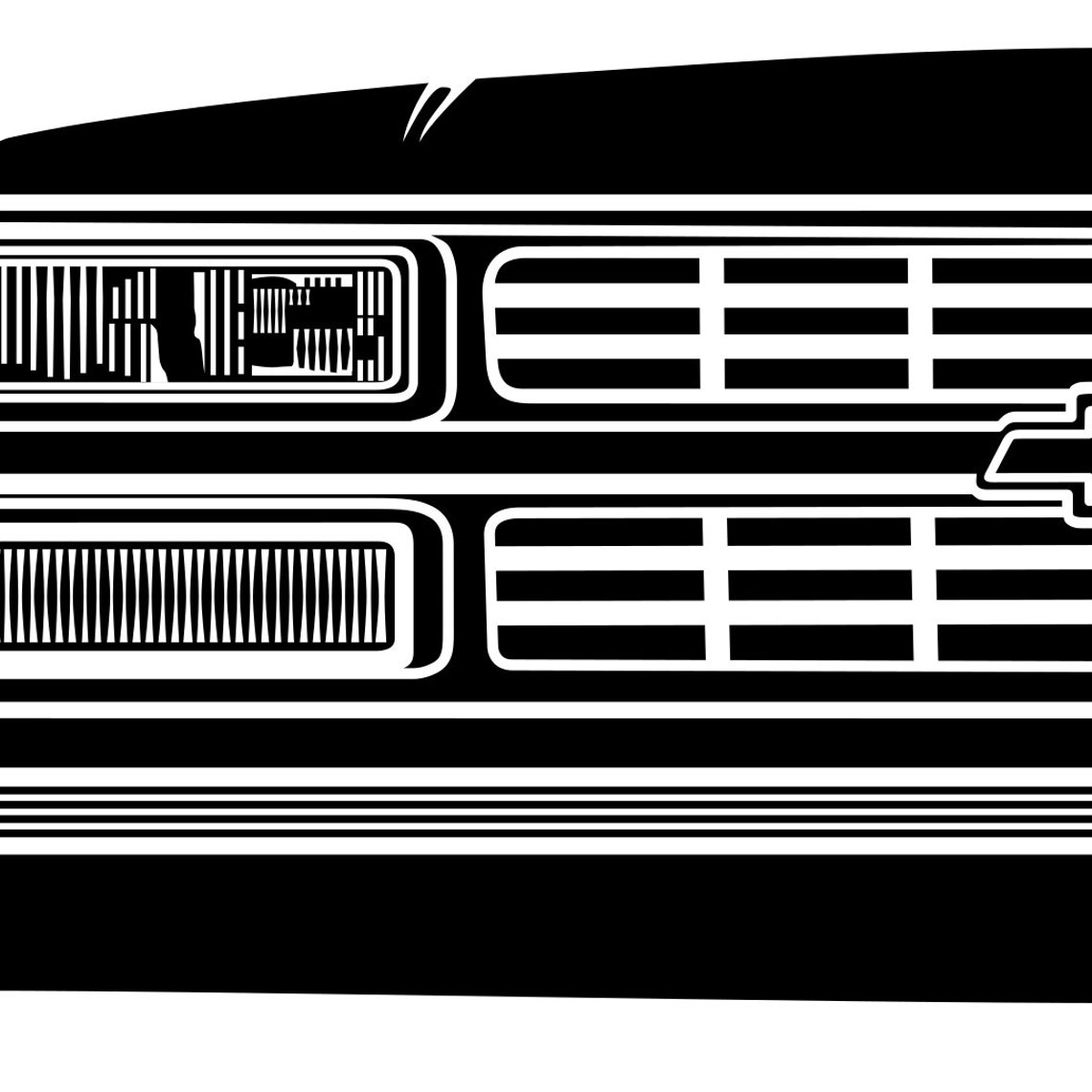 Chevy 1999 Truck Frontend SVG Vector Line Art for Engraving - Etsy
