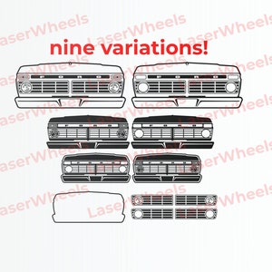 Ford 1973 Truck Frontend - SVG Vector Line Art for Engraving T-shirts ...