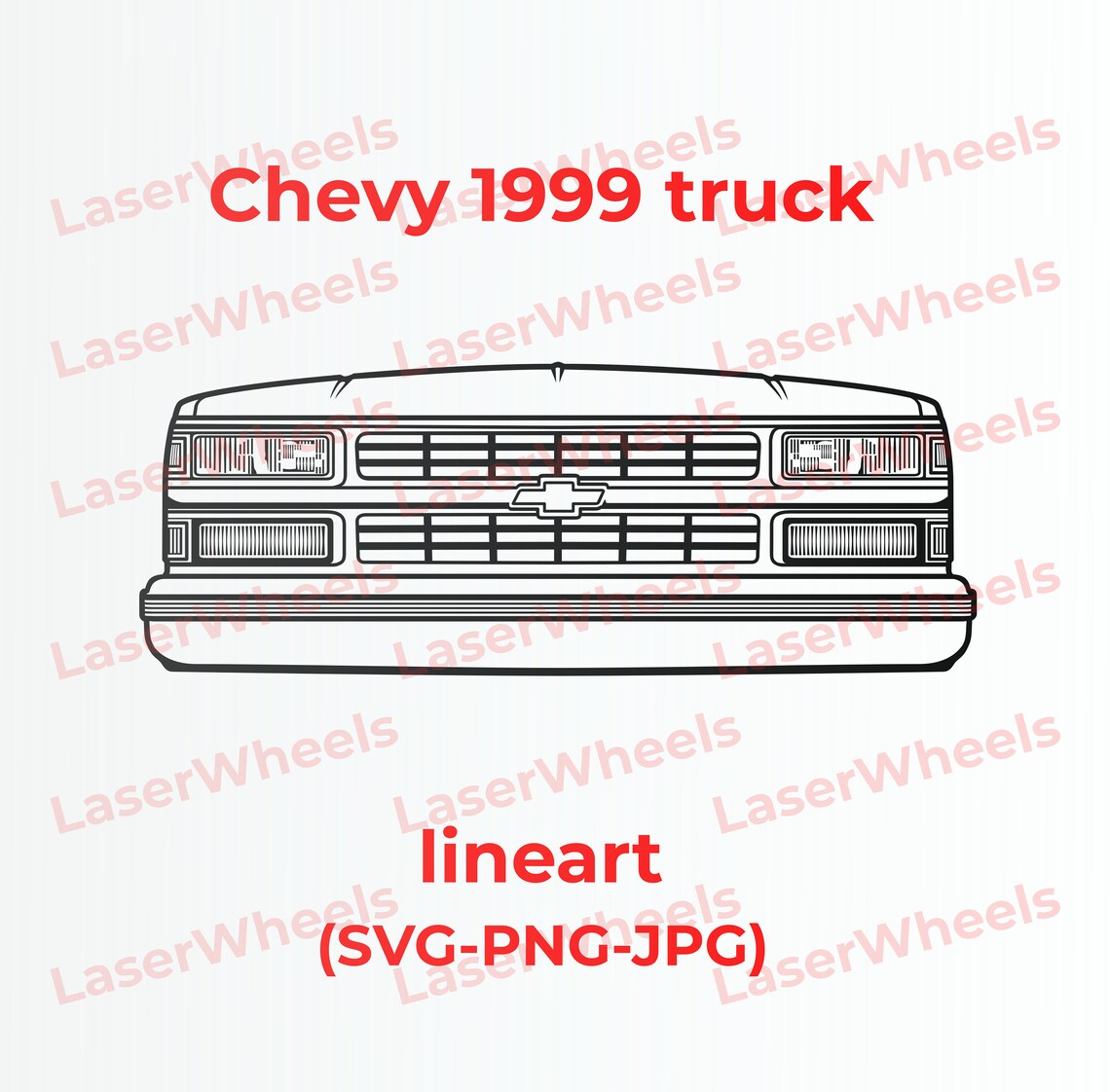 Chevy 1999 Truck Frontend SVG Vector Line Art for Engraving - Etsy