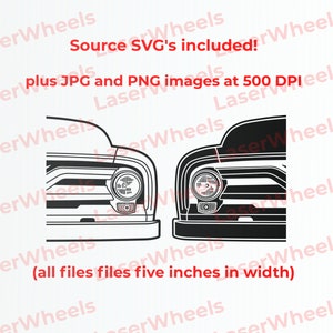 Ford 1955 Truck Frontend - SVG Vector Line Art for Engraving T-shirts ...