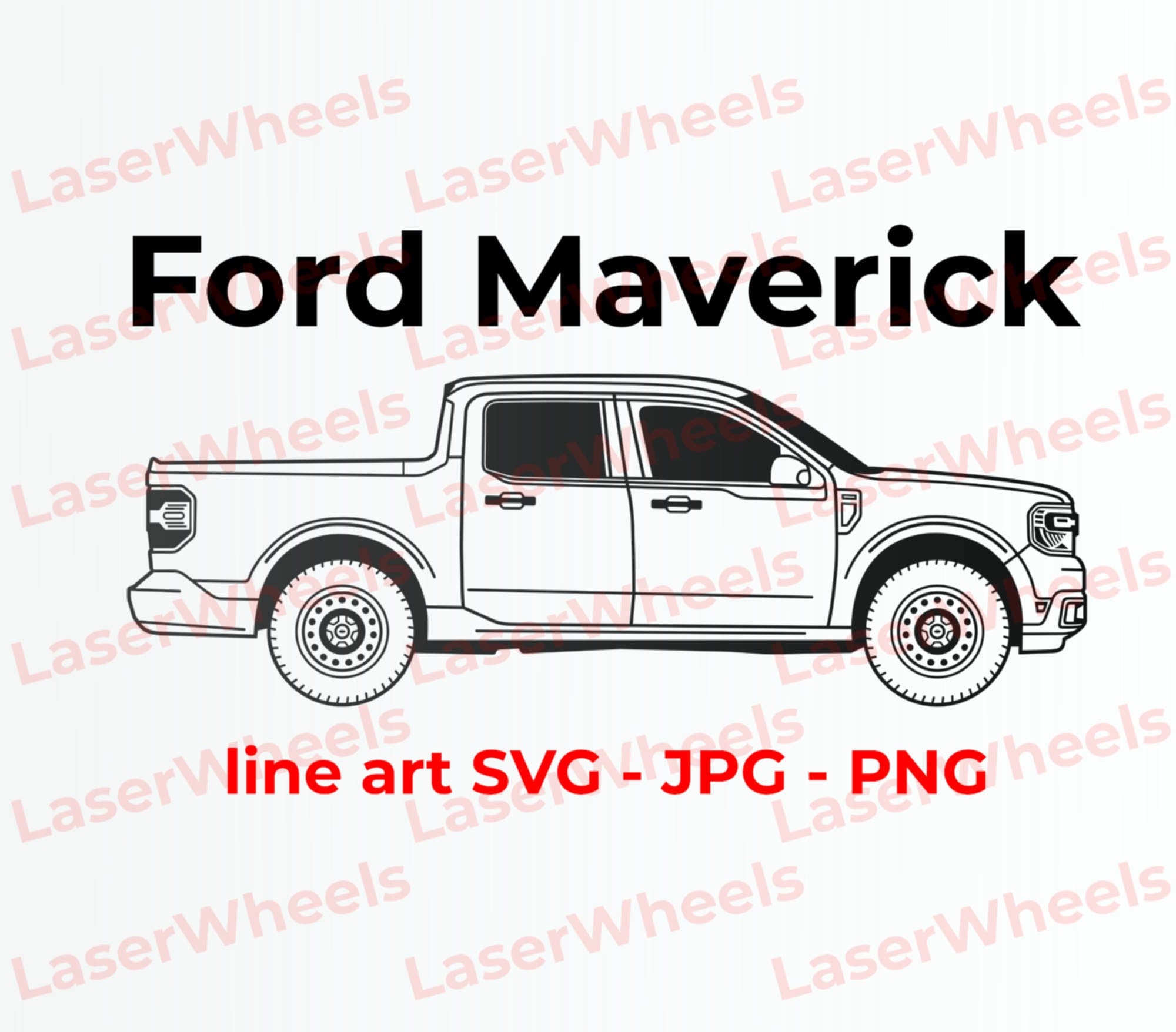 2022 Ford Maverick Detailed Vector Art for Engraving | Etsy Canada
