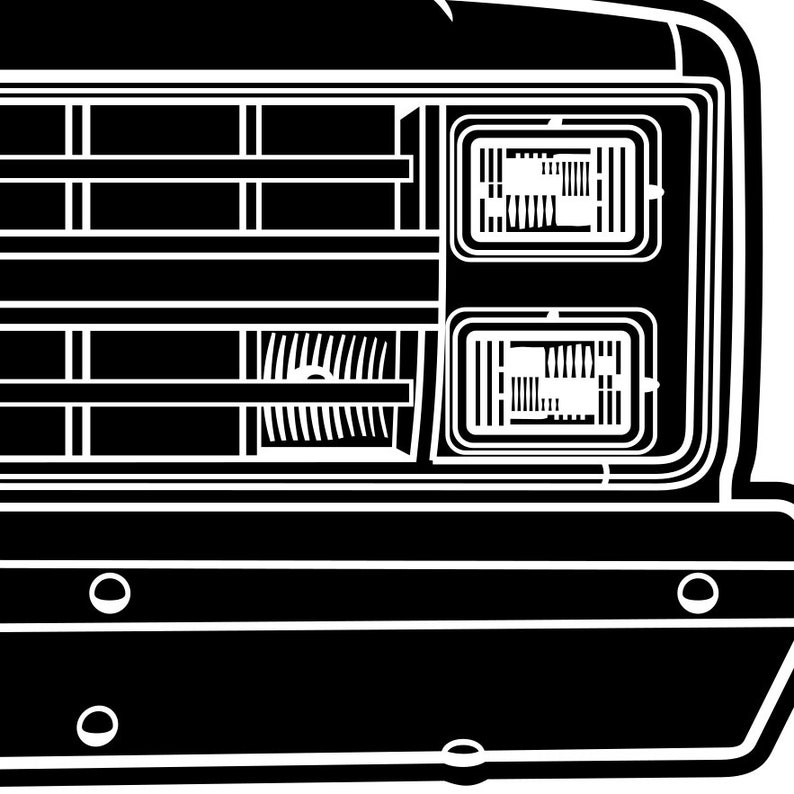Chevy 1987 C10 Frontend - SVG Vector Line Art for Engraving T-shirts ...