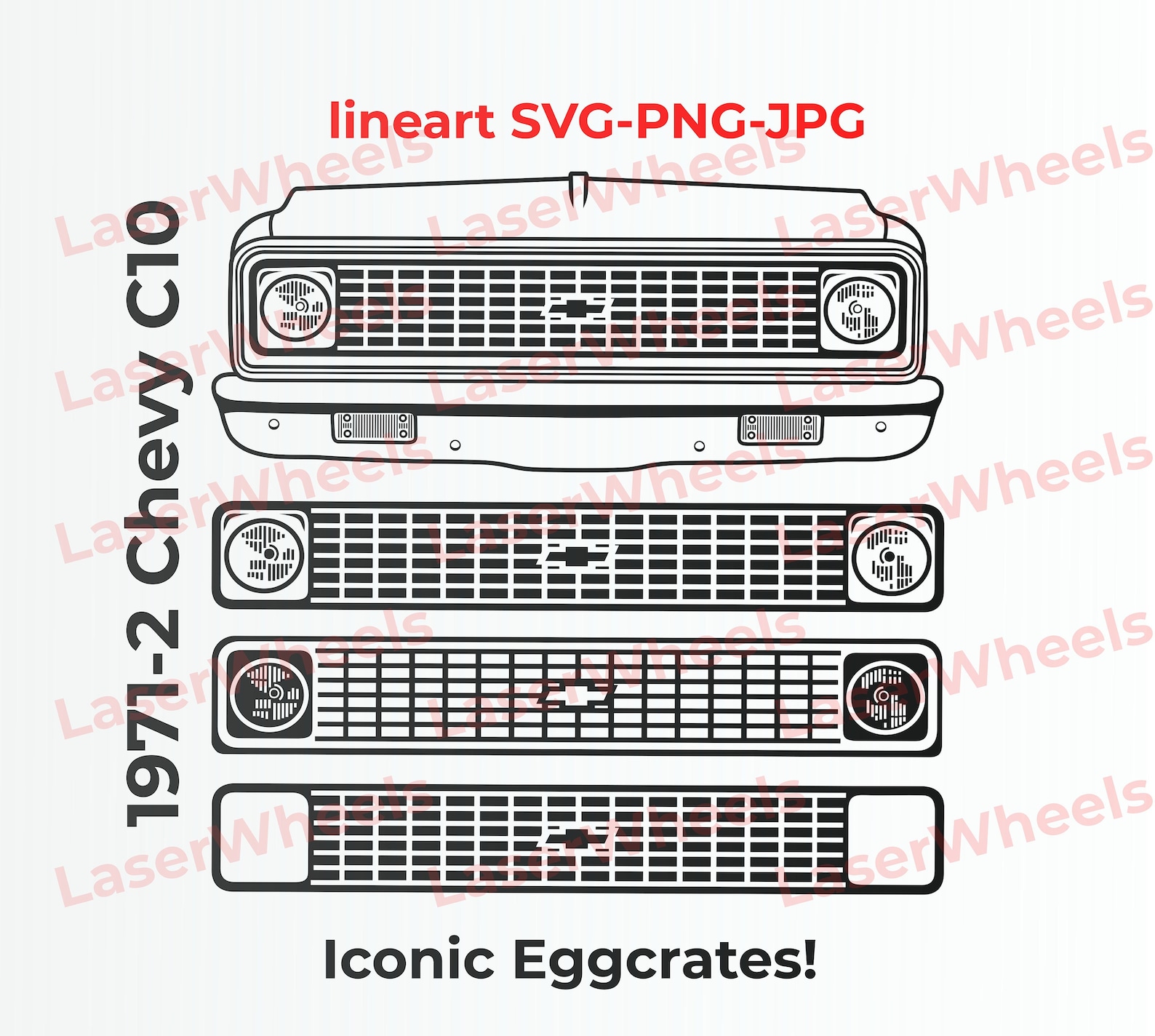Chevy 1972 C10 Frontend SVG Vector Line Art for Engraving - Etsy India