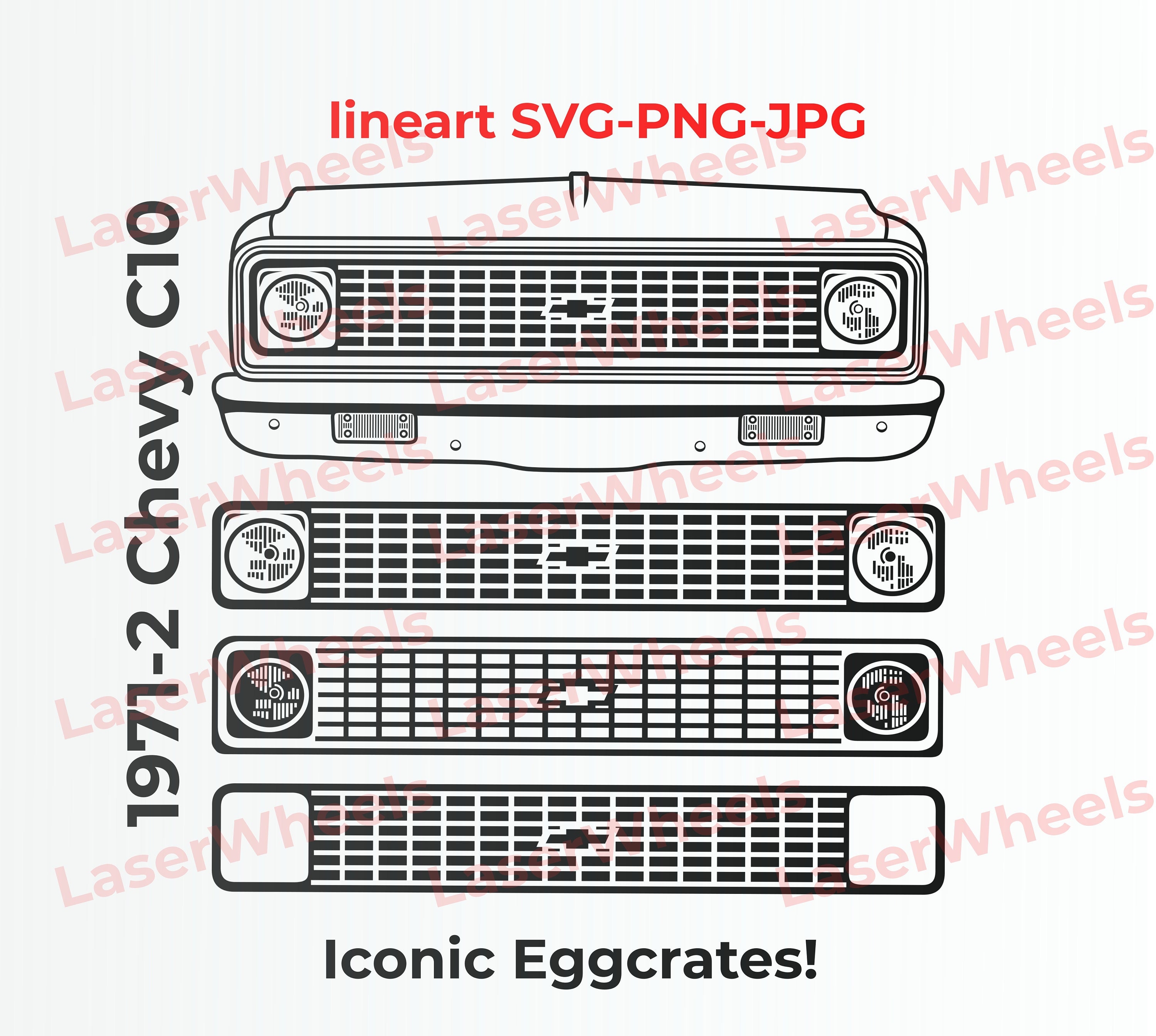 Chevy 1972 C10 Frontend SVG Vector Line Art for Engraving - Etsy Hong Kong