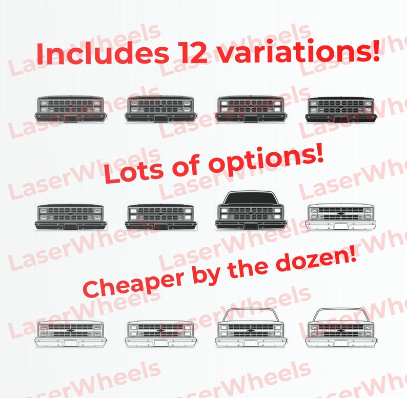 Chevy 1987 C10 Frontend - SVG Vector Line Art for Engraving T-shirts ...