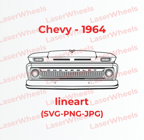 Chevy 1964 C10 Frontend SVG Vector Line Art for Engraving - Etsy Canada