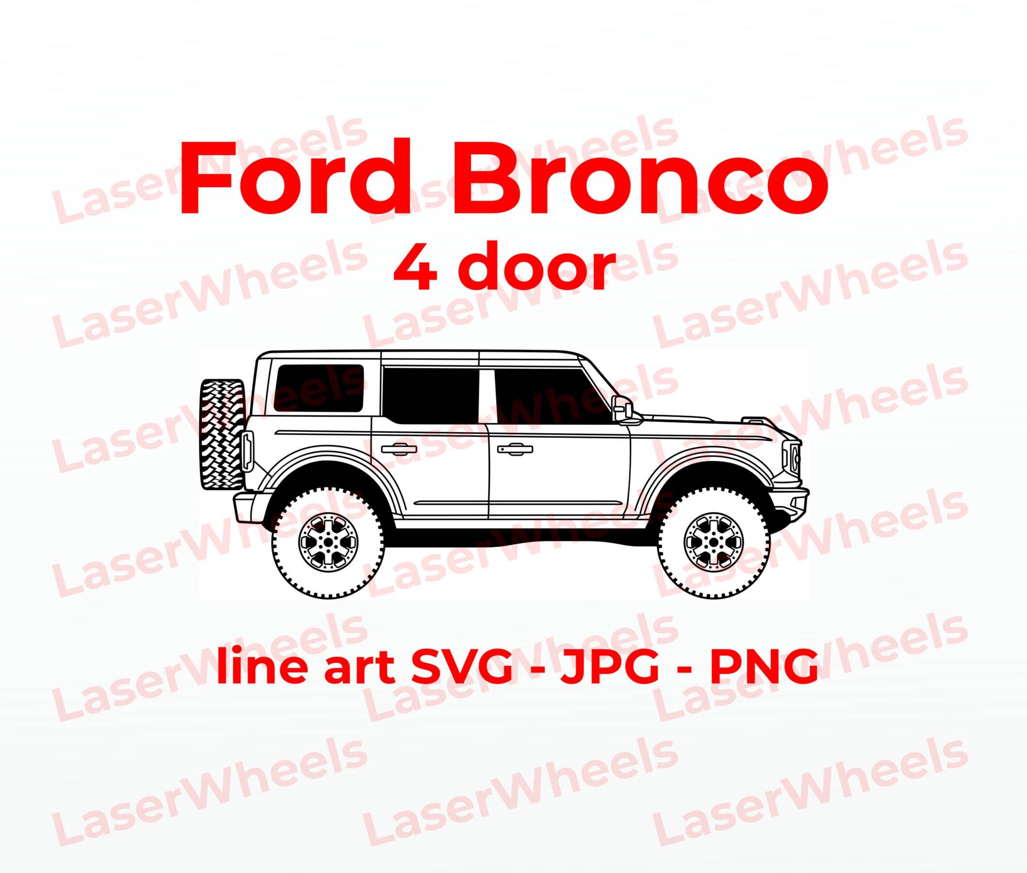 2021 Ford Bronco Four Door Detailed Vector Art for Engraving - Etsy Canada