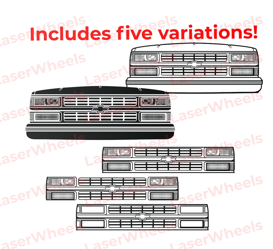 Chevy 1999 Truck Frontend SVG Vector Line Art for Engraving - Etsy