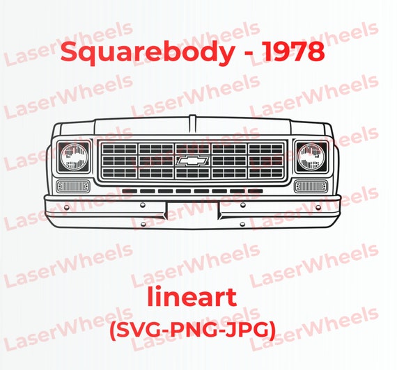 Chevy 1978 Squarebody Frontend SVG Vector Line Art for | Etsy Australia