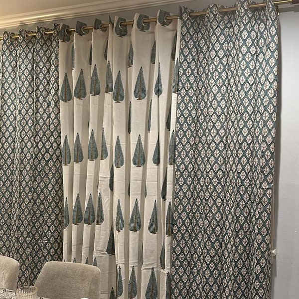Block Print Curtains - Etsy