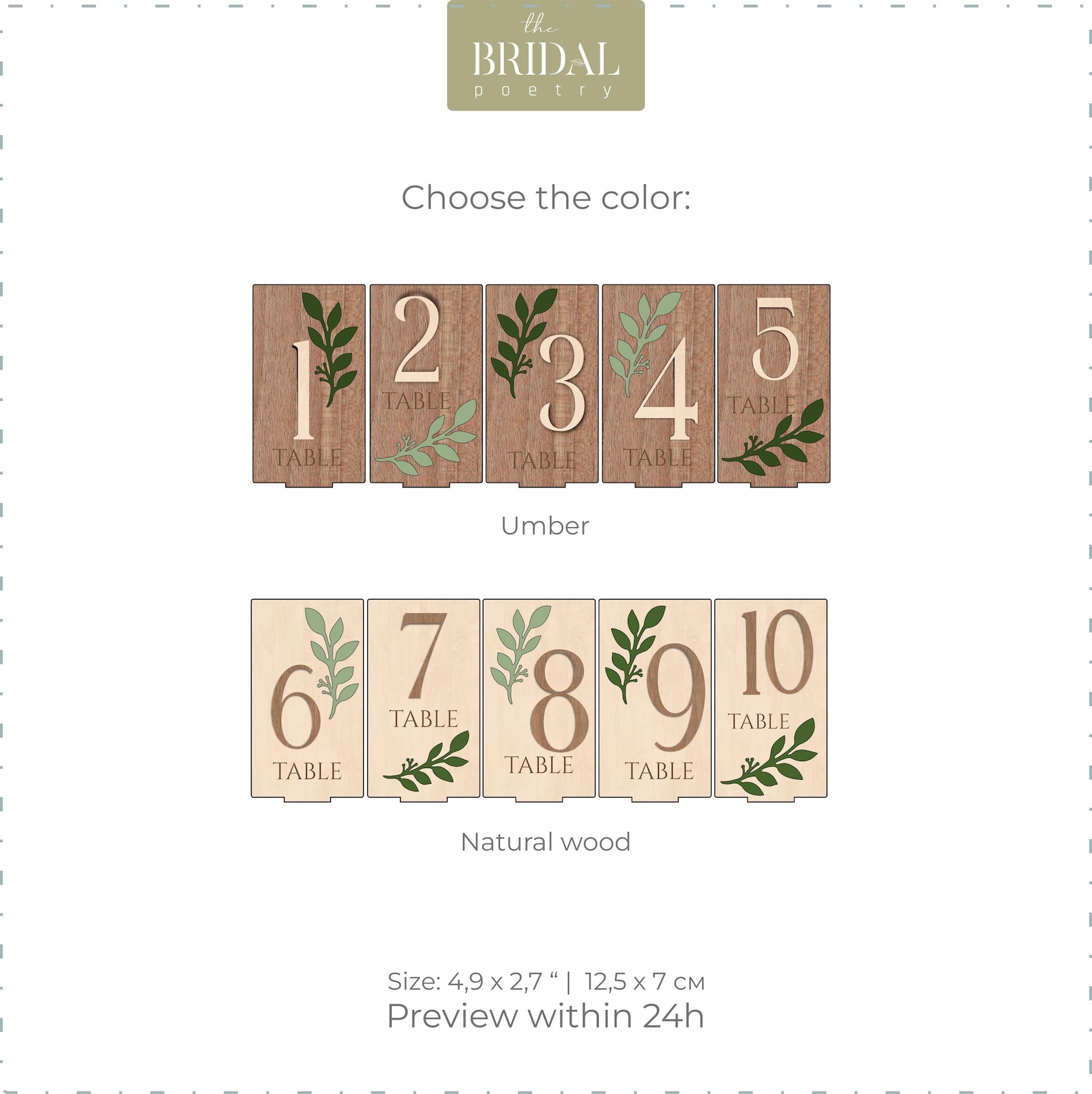 Boho Wedding Table Numbers With Stands: Wood With Leaf Detail ...