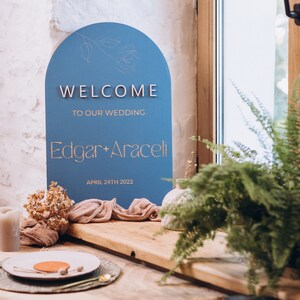Arched Welcome Wedding Sign, Wedding Reception Signage, Welcome to Our ...