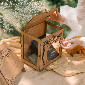 Wedding Card Box With Lid, Locked Card Holder With Slot, Garden Wedding ...