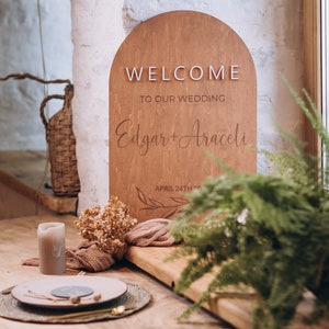 Arched Welcome Wedding Sign, Wedding Reception Signage, Welcome to Our ...