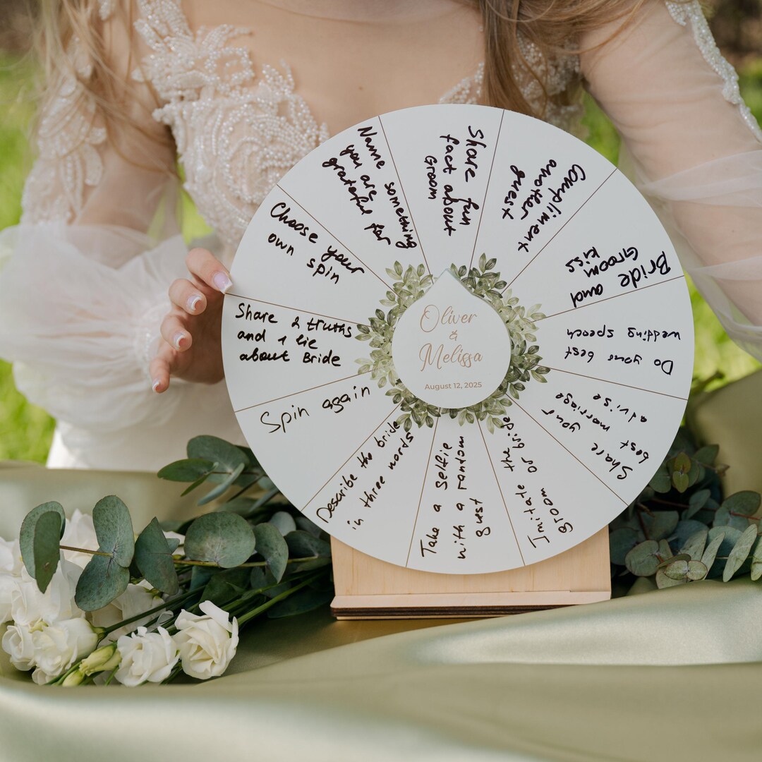 Personalized Wedding Spin the Wheel Game: Acrylic & Wood, Custom Center ...