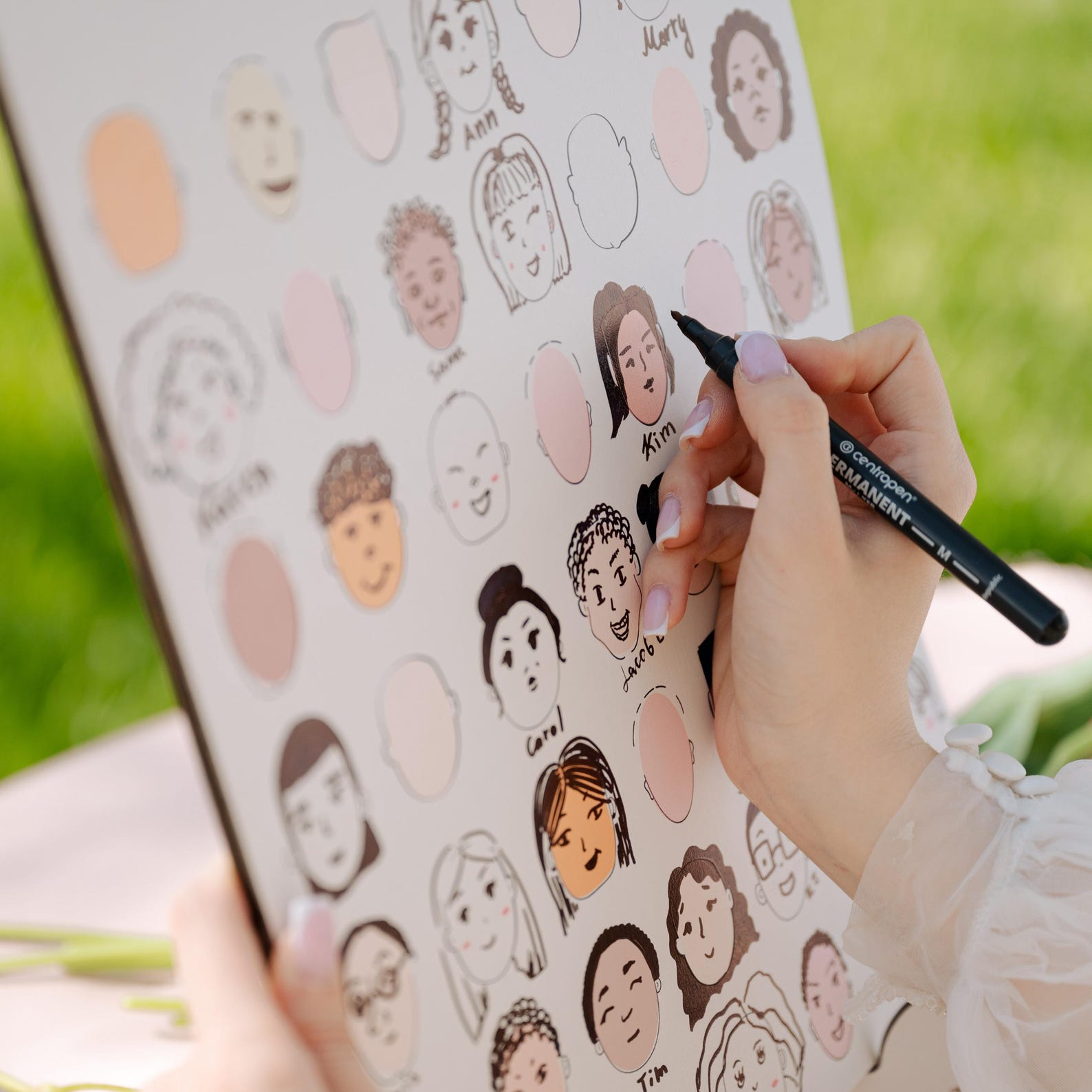 Funny Wedding Guest Book Alternative: Draw Your Face Wooden Sign - Etsy