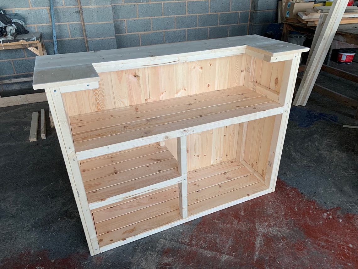 Wooden Home Bar Man Cave Reception Desk | Etsy