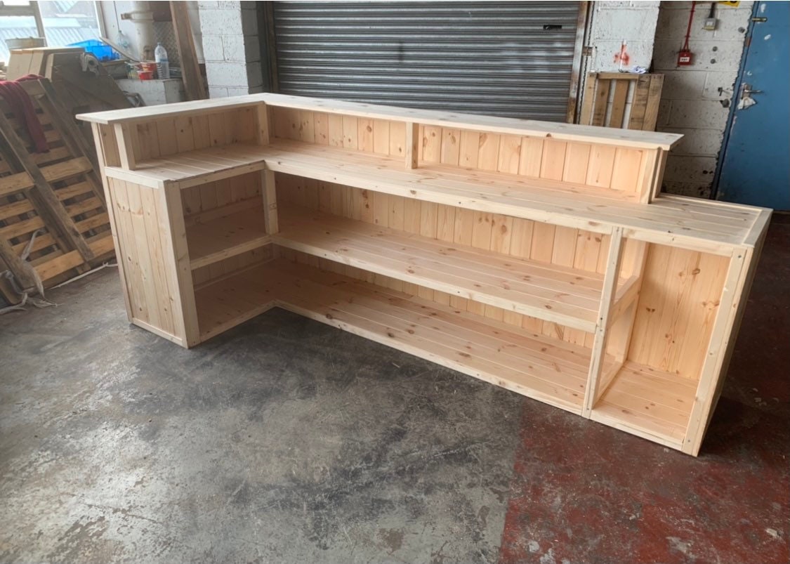 Wooden Home Bar Man Cave Reception Desk Etsy Uk