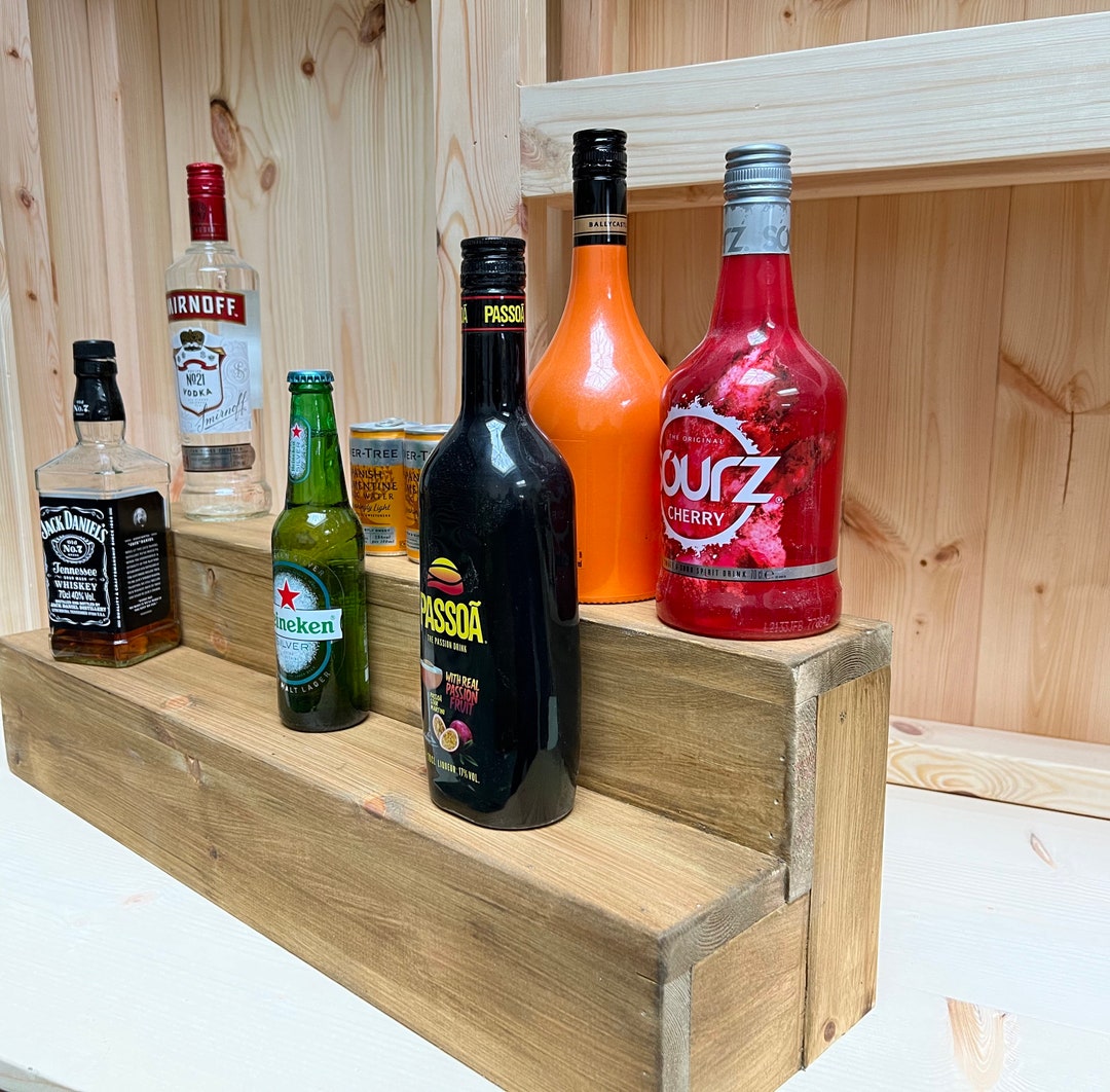 Wooden Home Bar Shelving , Bar Shelf, Step Shelf - Etsy