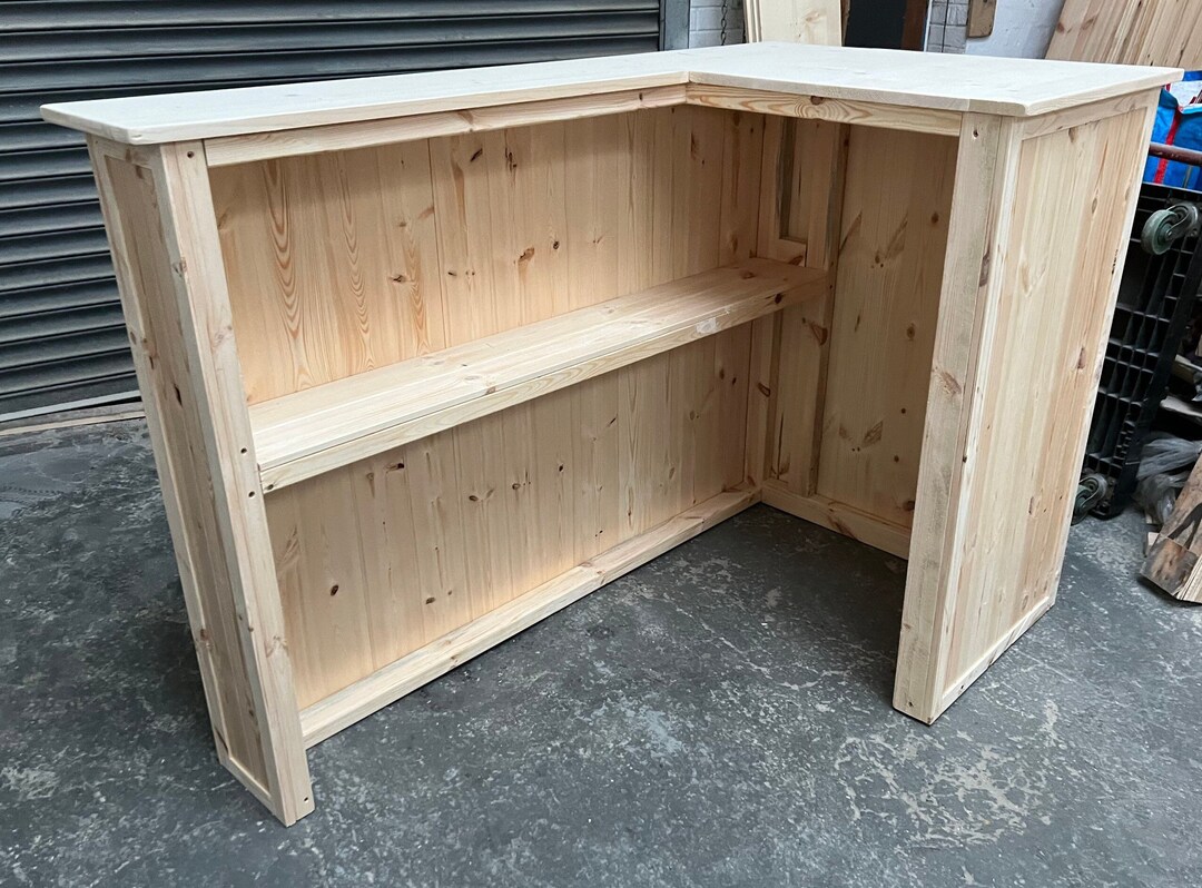 Wooden Home Bar Man Cave Reception Desk - Etsy