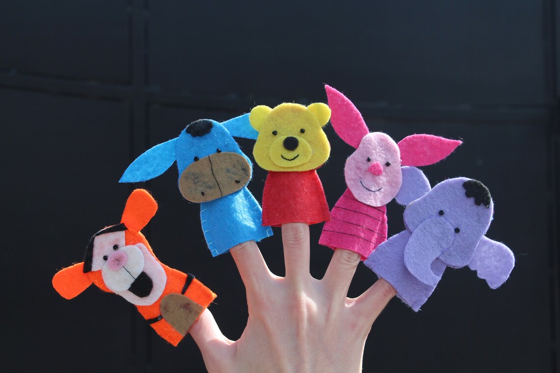 Finger Toys / Winnie-the-pooh / Puppets / Handmade Dolls / - Etsy