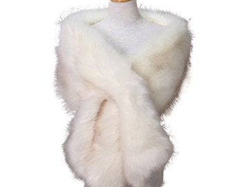 Ivory Faux Fur Bridal Wrap Wedding Fur Shawl Ivory Fur Wrap - Etsy