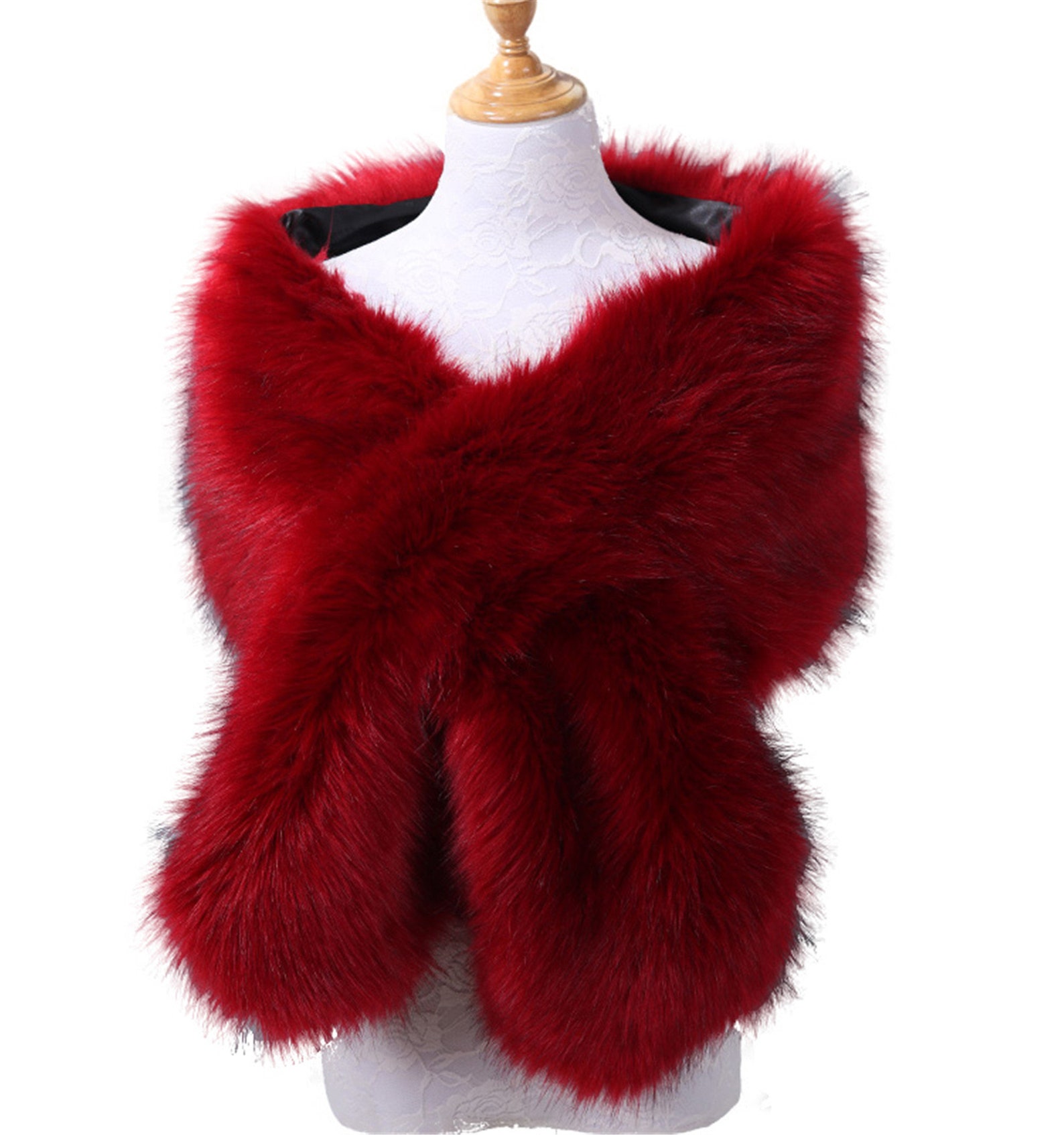 2020 Wine Red Winter Red Fur Shrug Soft Faux Fur Bridal Shawl - Etsy