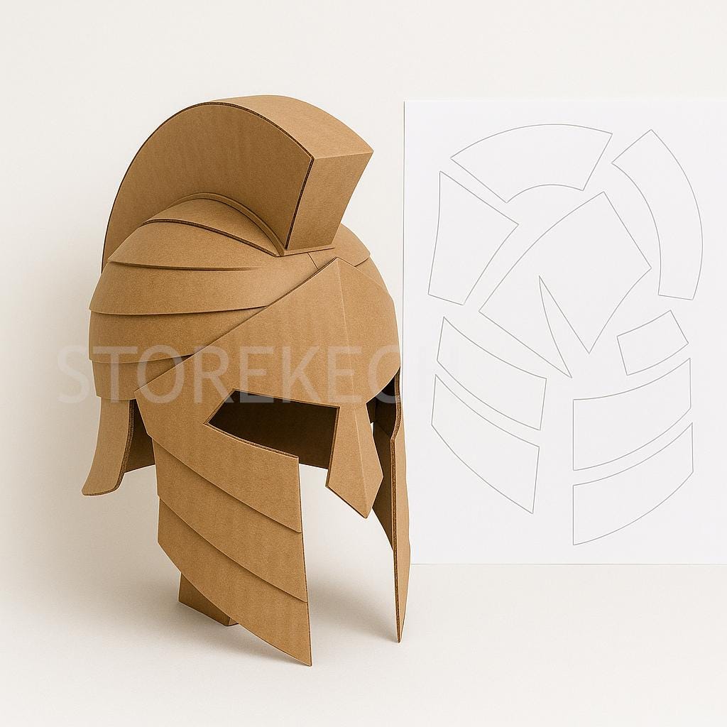 Leonidas Spartan Helmet: DIY Cardboard Papercraft Template (PDF Pattern ...