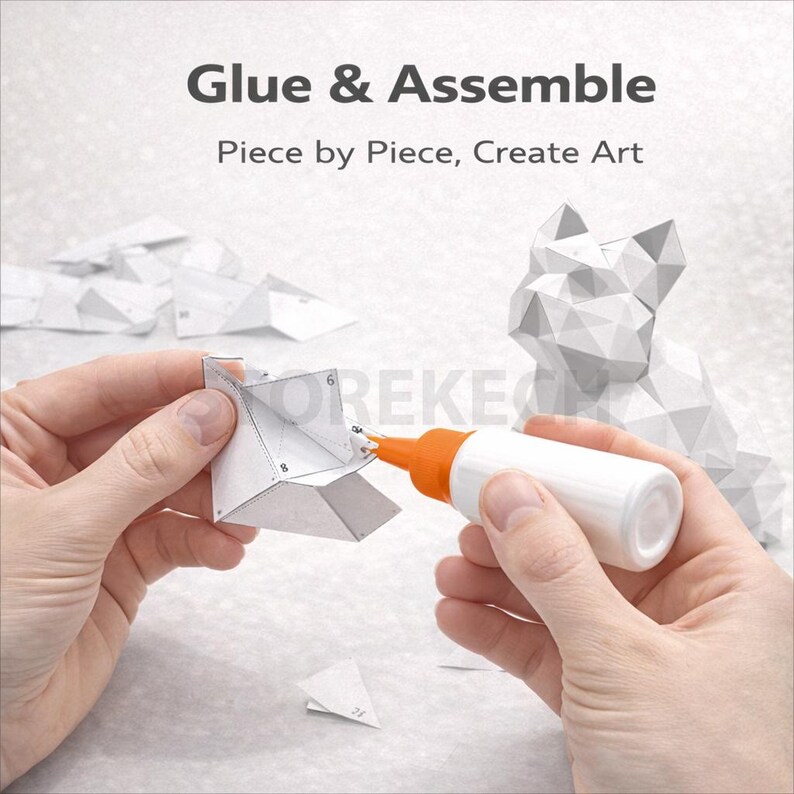 Low Poly Bulldog Papercraft | DIY Dog Model, Modern Decor (printable ...