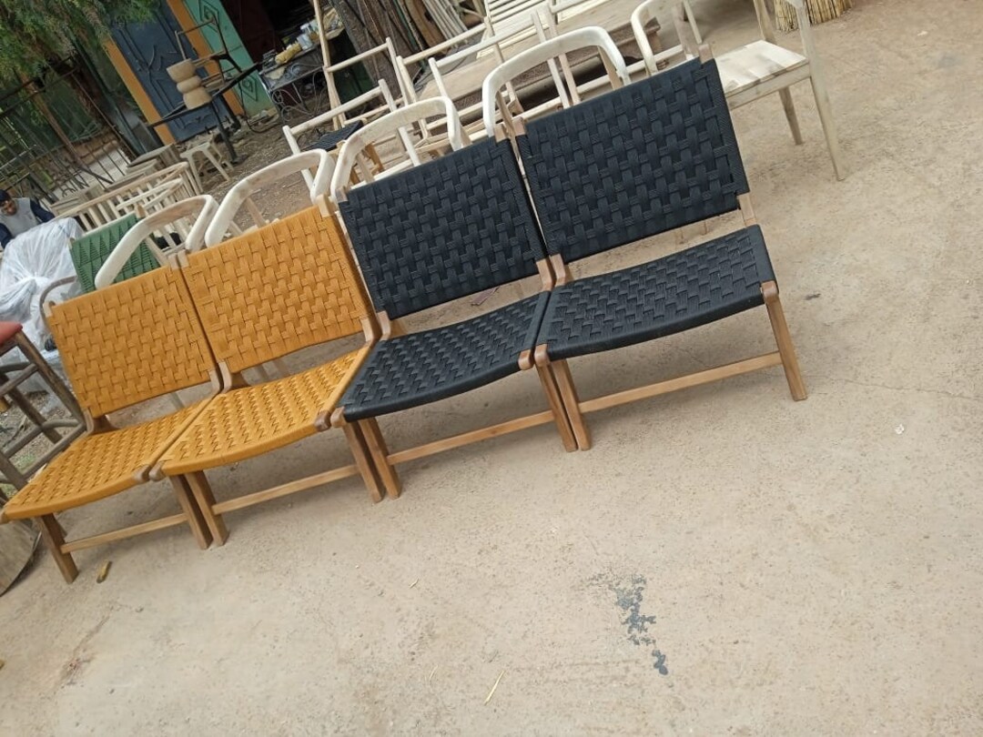 Authentic Artisan-made Leather and Wood Moroccan Bench With Unique ...