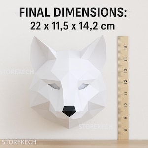 3D Fox Head Mask Template – DIY Papercraft PDF | Printable Animal Wall ...