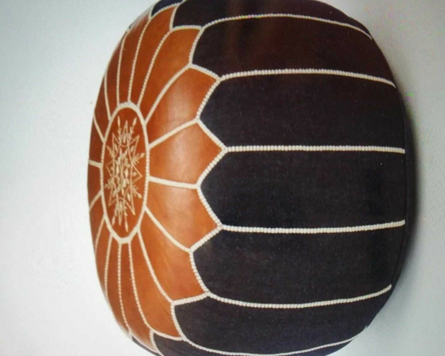 Moroccan Denim , 40% Off, Pouffe Jean With Leather Moroccan Ottoman ...