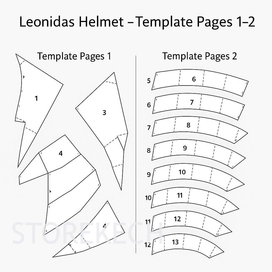 Leonidas Spartan Helmet: DIY Cardboard Papercraft Template (PDF Pattern ...