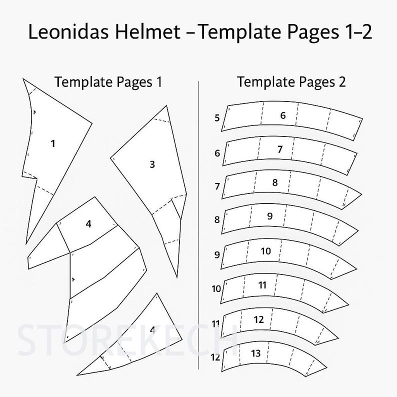 Leonidas Spartan Helmet: DIY Cardboard Papercraft Template (PDF Pattern ...
