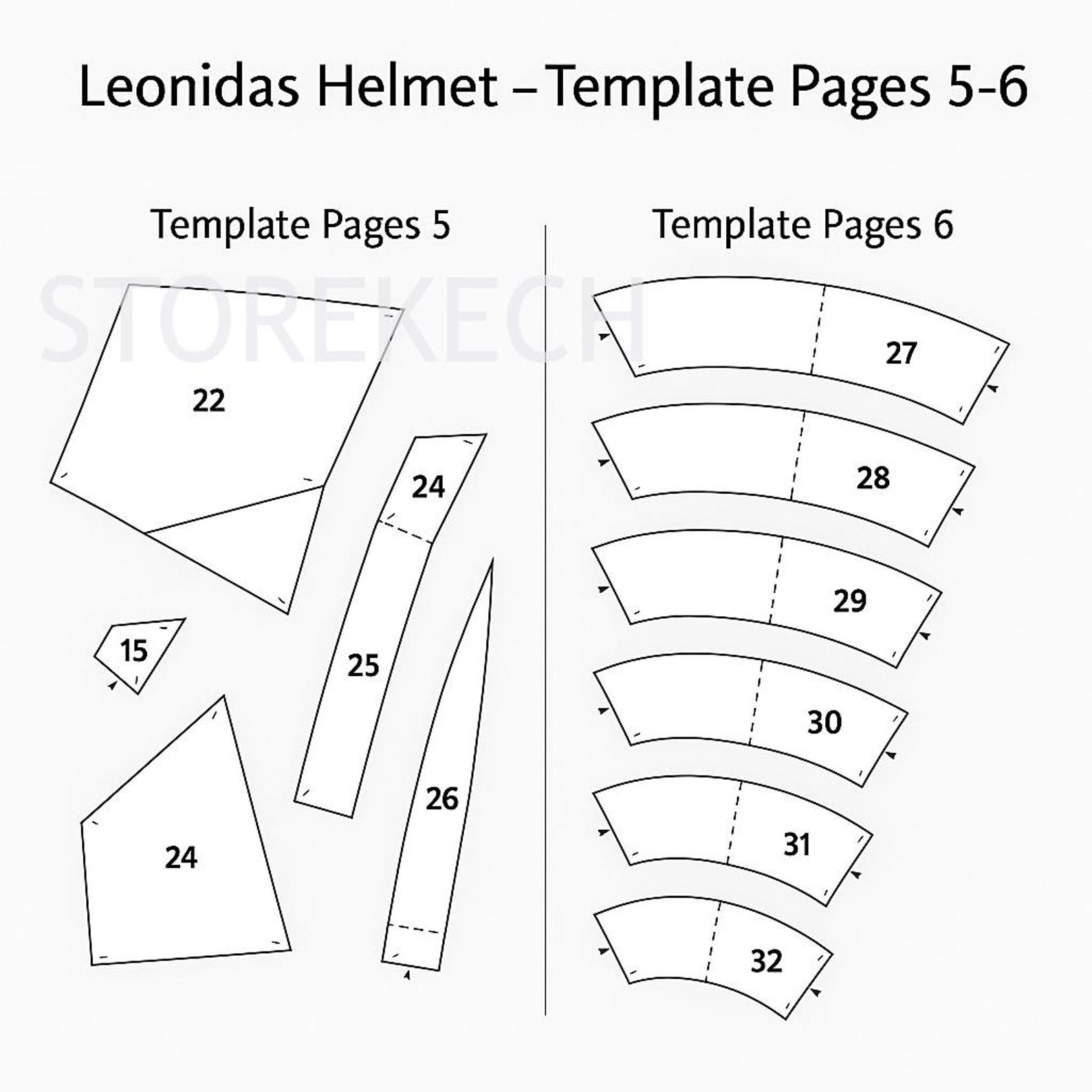 Leonidas Spartan Helmet: DIY Cardboard Papercraft Template (PDF Pattern ...