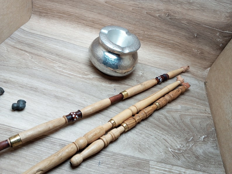 Set 3 OF Wood Rare Ancient Tobacco Pipe MOROCCAN SEBSI and Ashtray ...
