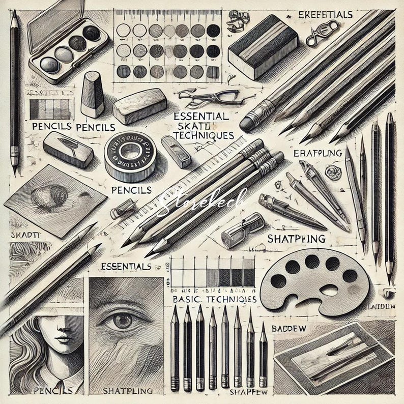 Pencil Sketching & Shading Guide: Step-by-step Techniques (digital Art ...