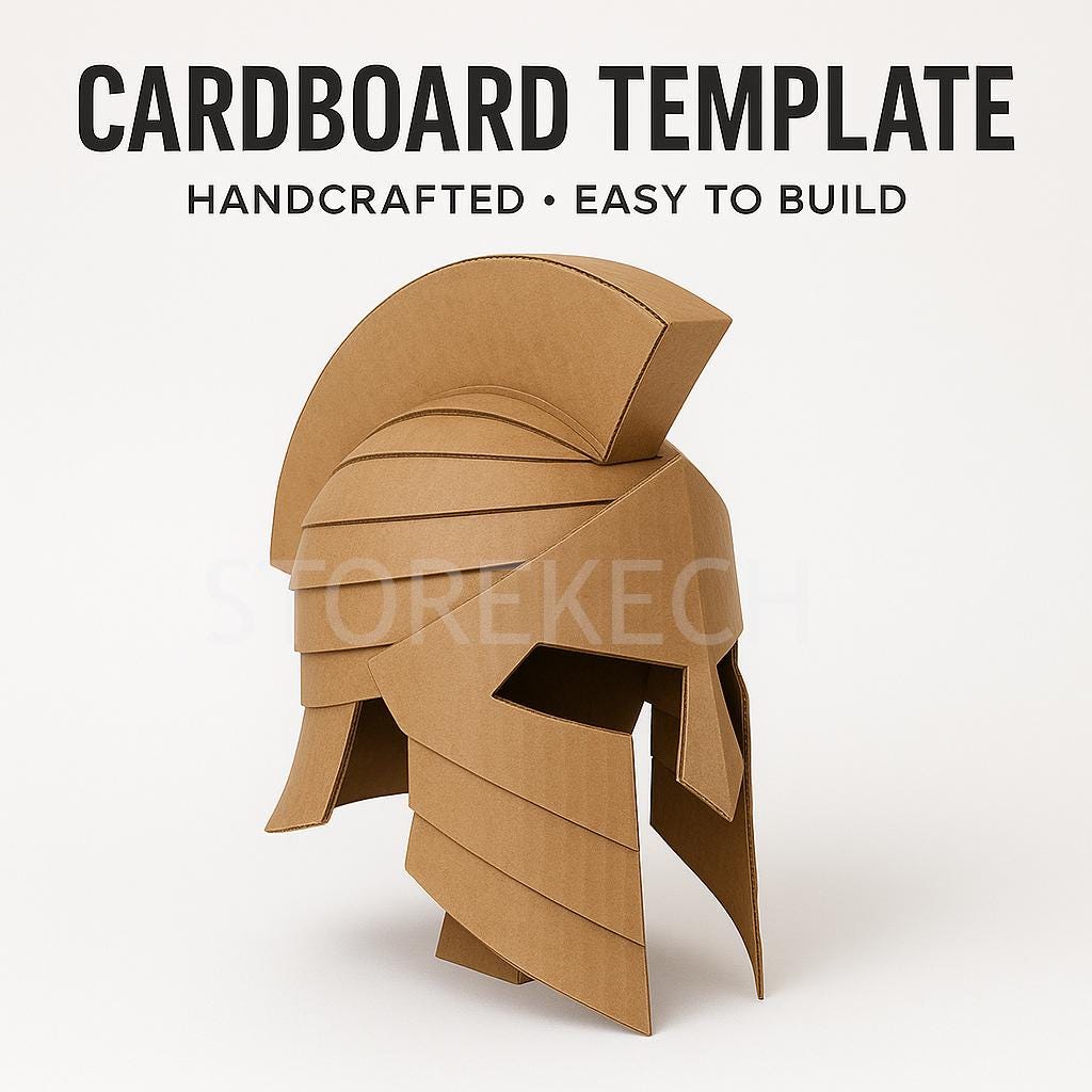 Leonidas Spartan Helmet: DIY Cardboard Papercraft Template (PDF Pattern ...