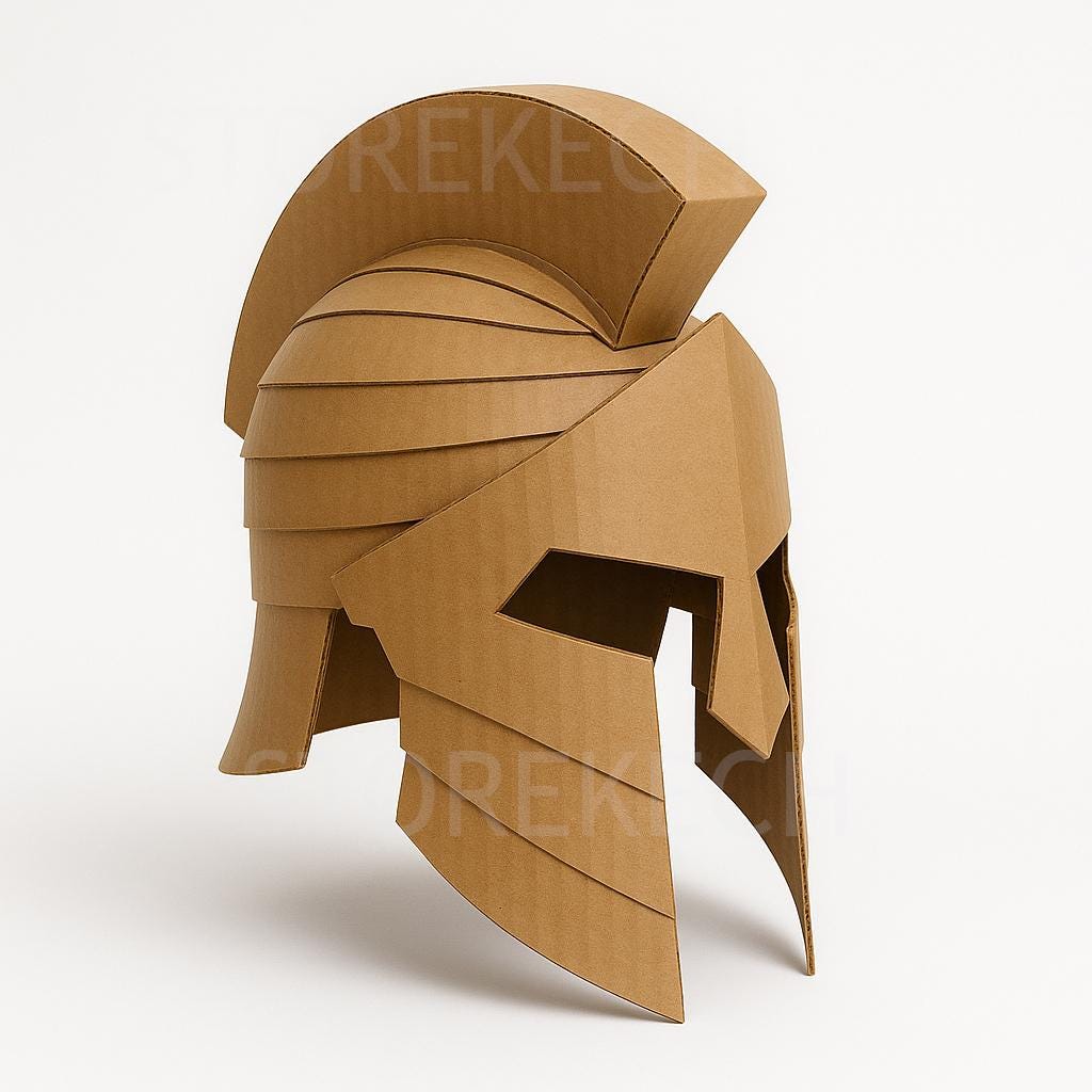 Leonidas Spartan Helmet: DIY Cardboard Papercraft Template (PDF Pattern ...