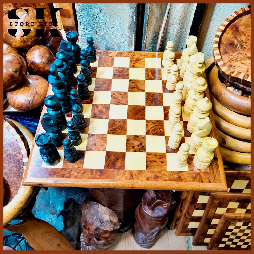 Handcrafted 16x16 Chess & Backgammon Set, Wooden Chess Board, Perfect ...