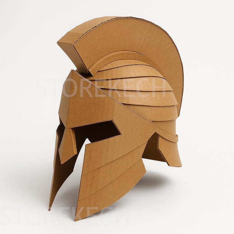 Leonidas Spartan Helmet: DIY Cardboard Papercraft Template (PDF Pattern ...