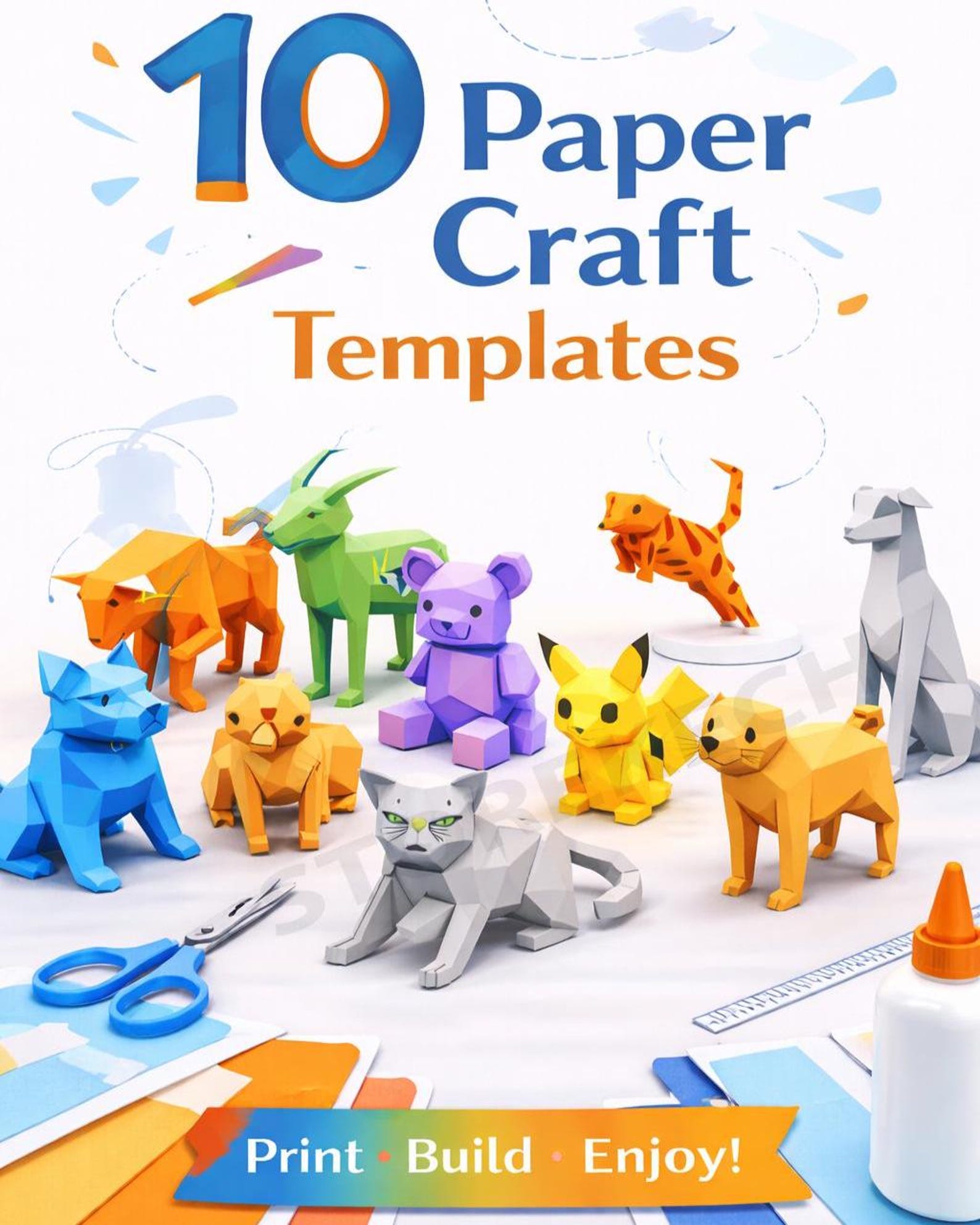 3D Paper Animals Templates for Kids | 10 STEAM Papercraft Projects ...