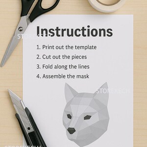3D Fox Head Mask Template – DIY Papercraft PDF | Printable Animal Wall ...