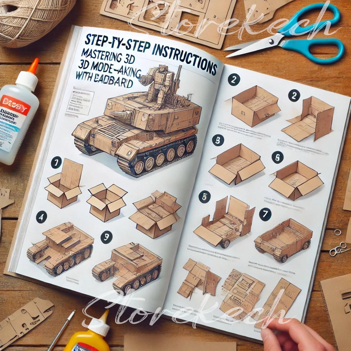 3D Cardboard Model-making Guide |step-by-step DIY Craft Book With ...