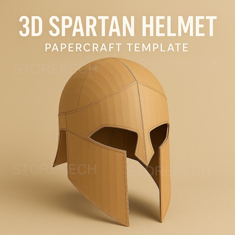3D Spartan Helmet Papercraft Template: DIY Cosplay Mask (PDF ...
